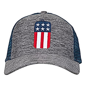 Miller Lite Patriotic Beer Can Trucker Snapback Hat, Grey, One Size