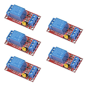 OCTSEPCY 5pcs 5V Relay Module 1 Channel with Optocoupler Isolation High/Low Level Trigger for ESP32, ESP8266, Raspberry Pi
