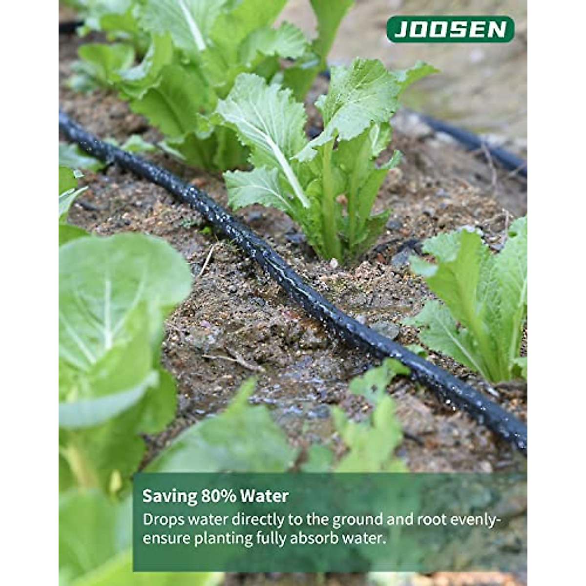 JOOSEN Soaker Hose 25ft 1/2" Flat Double Layer Consistent Drip Hose Saving 80% Water Leakproof Kink Free Vegetable Garden Hose
