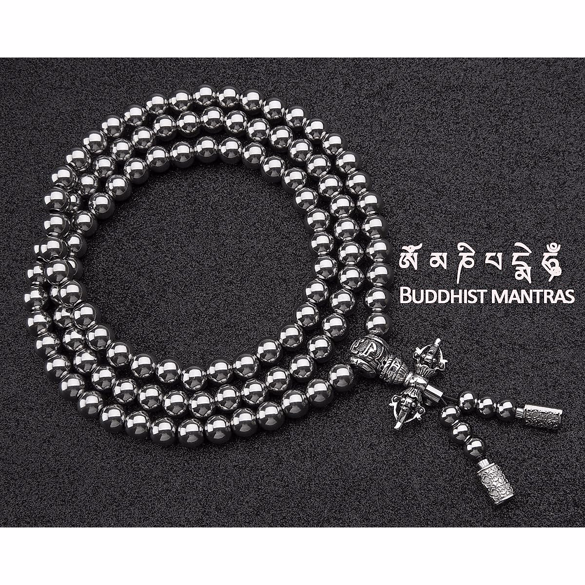 108 Destiny Nepal Prayer Full Metal Buddism Bead Mala Necklace (full stainless steel)