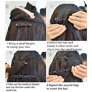 6PCS double bangs hairstyle hairpin headband for girls women Double Layer twist plait headband twister hair clip tools magic braided hairdressing hairpin Korean woven Fashion