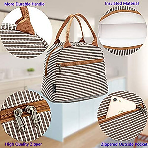 FlowFly Lunch Bag Tote Bag Lunch Organizer Lunch Holder Insulated Lunch Cooler Bag for Women/Men,Coffee