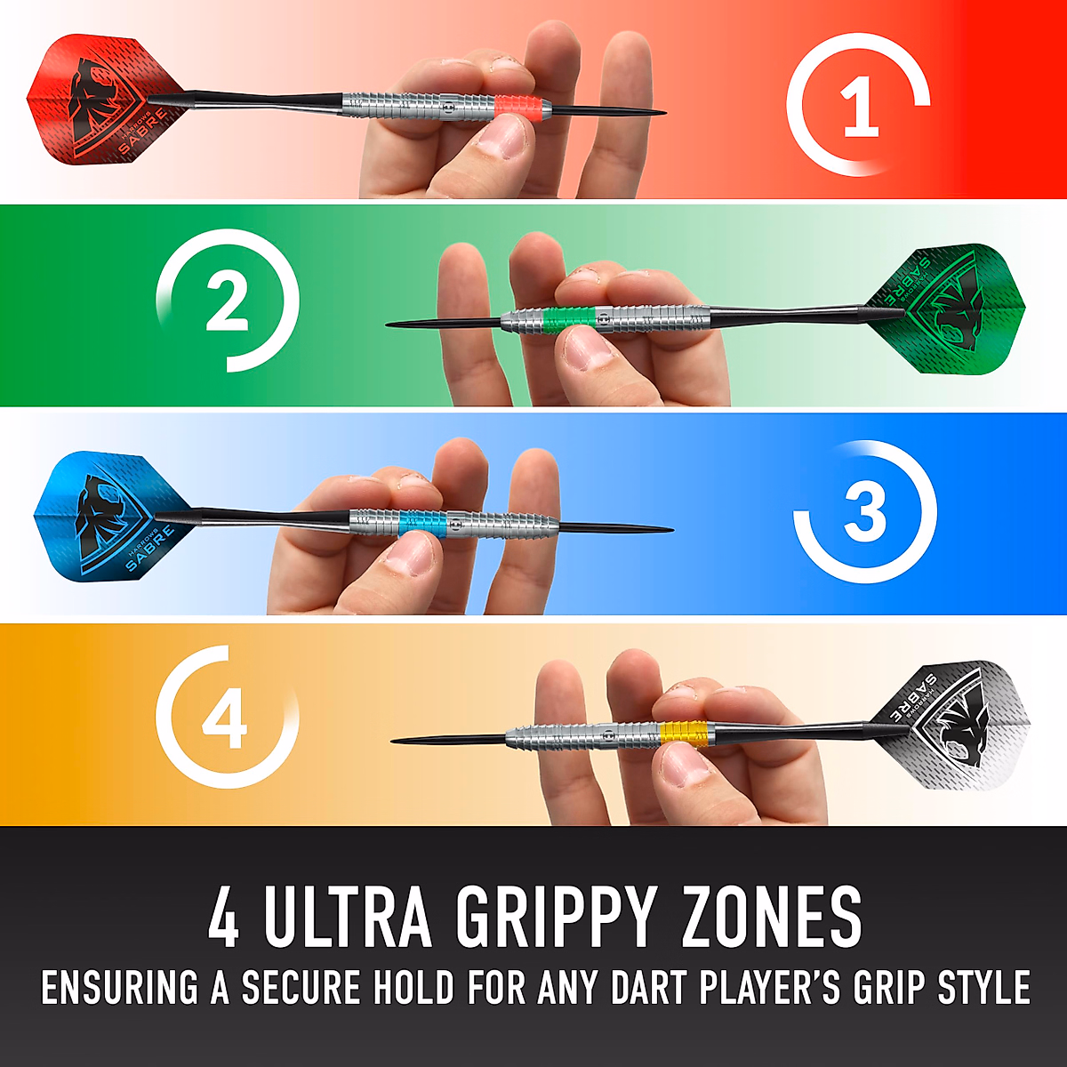 Harrows Sabre 90% Tungsten Steel Tip Darts Set I 21g to 26g All Weights Available I Huge 24pcs Bundle with Spare Shafts, Prime Flights & Travel Case (22 Grams)