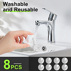 Fejoyta Door Stoppers Wall Protector, 8 PCS Silicone Door Knob Wall Protector with Strong Self-Adhesive Backing, Upgrade Reusable Cabinet Door Bumper - Ideal for Wall Protector and Noise Reduction