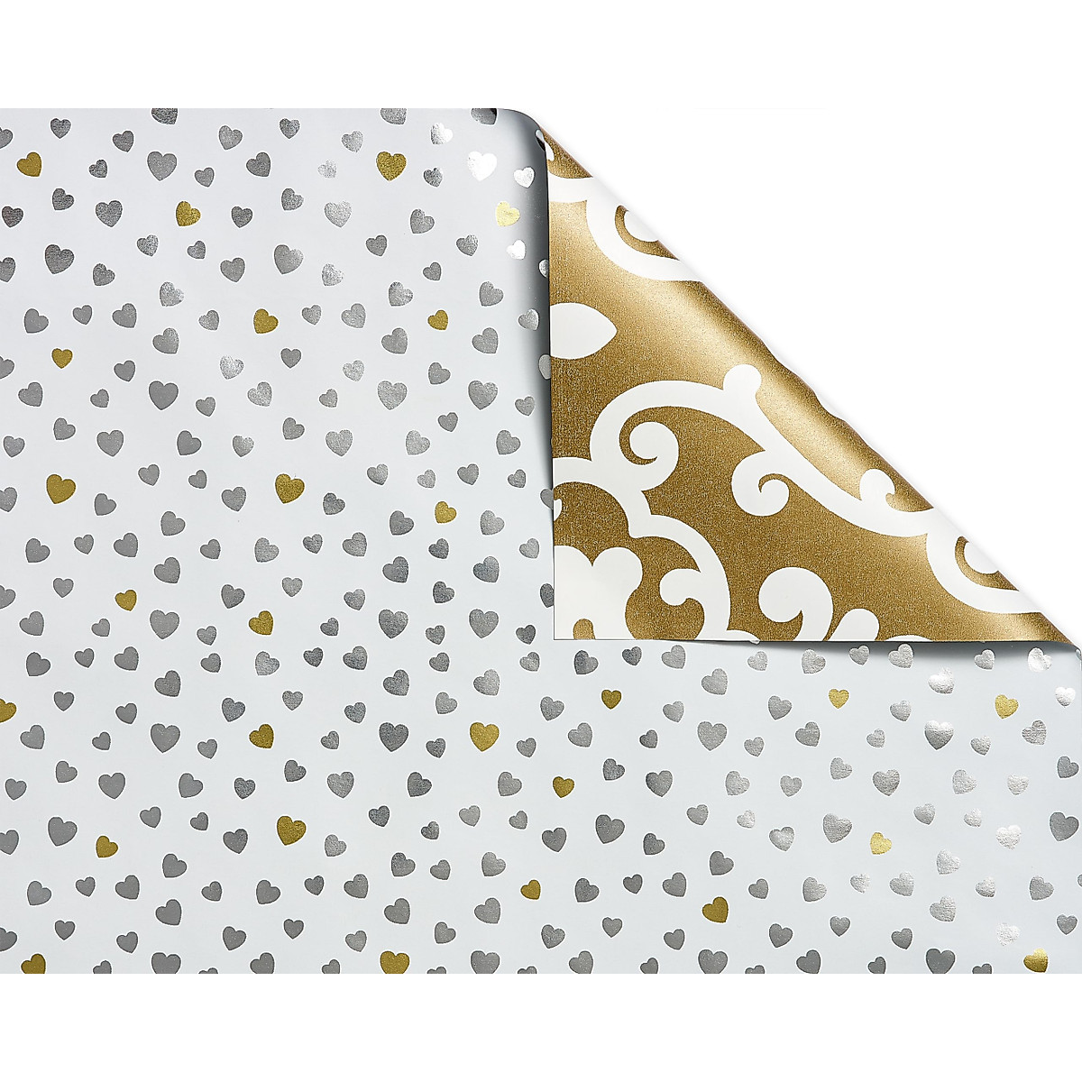 American Greetings Reversible Wedding Wrapping Paper, Bridal Designs (4 Rolls, 120 sq. ft.)