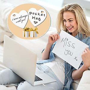 Qunrwe Long Distance Gift,Pocket Hug & Leather Keychain,I Love You Thinking of You Miss You Gifts for Women,Inspirational Gift Anniversary Birthday Gifts for Him Boyfriend Men Son Family Friends