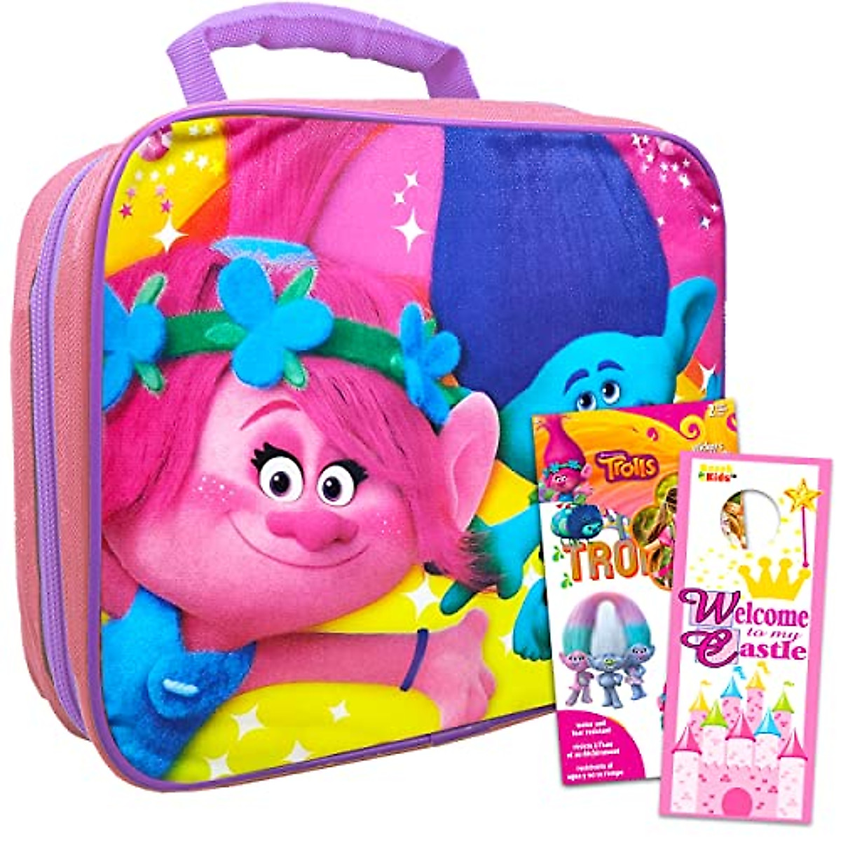 Dreamworks Trolls Lunch Box Bundle ~ Trolls Lunch Bag For Girls | Trolls School Supplies With Trolls Stickers And More! (Trolls Lunch Containers)
