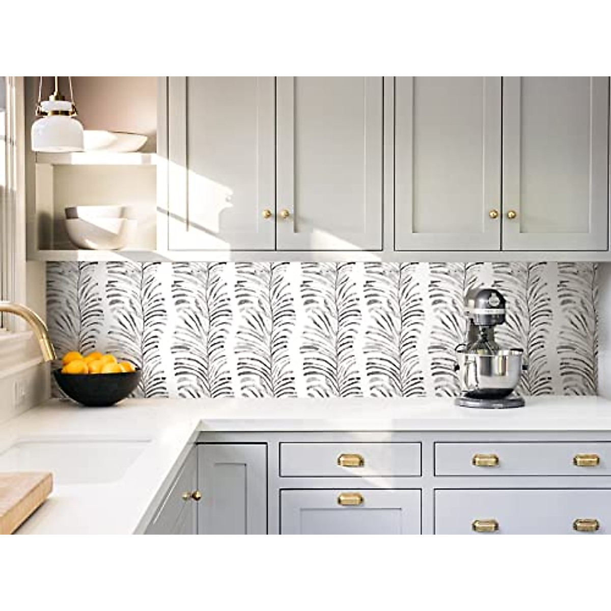 Modern Peel and Stick Wallpaper Boho Contact Paper for Cabinets Brown Wallpaper for Bedroom Self Adhesive Wallpaper Removable Stripe Wall Paper for Nursery Herringbone Shelf Drawer Liner17.3” x 78.7”