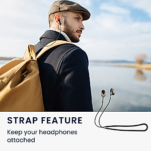 kwmobile Case & Strap Compatible with Sony WF-1000XM3 Case - Cover & Cord Holder Set - Black/Black