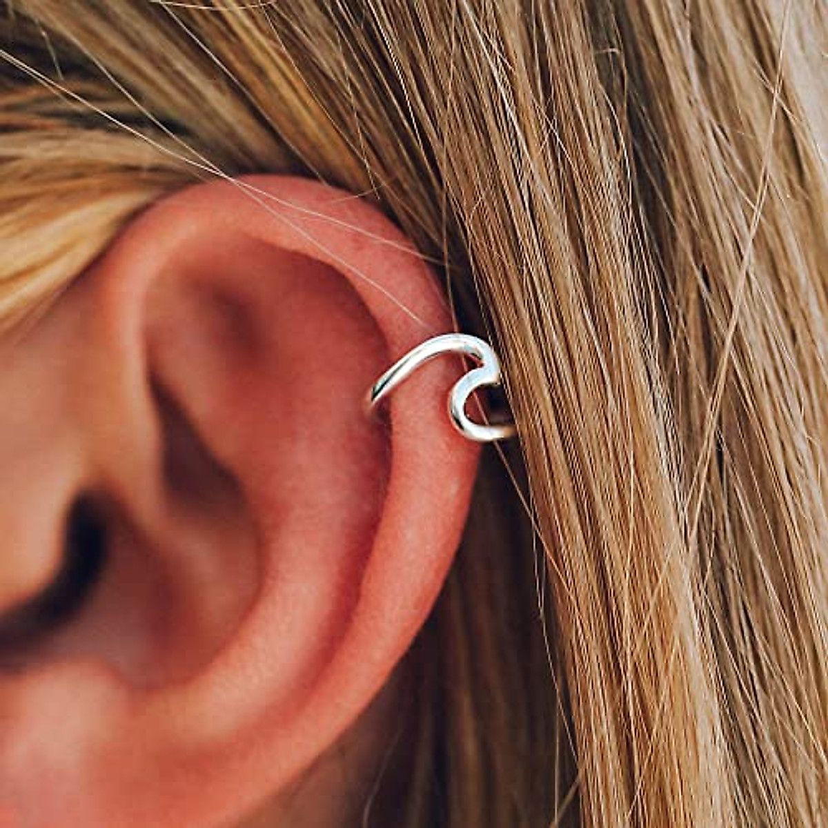 Pura Vida Silver Wave Ear Cuff Earrings - .925 Sterling Silver - 1 Pair