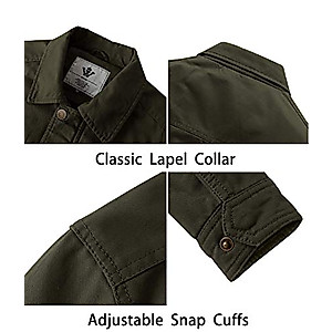 WenVen Men's Casual Tactical Barn Coat Jacket (Army Green, M)