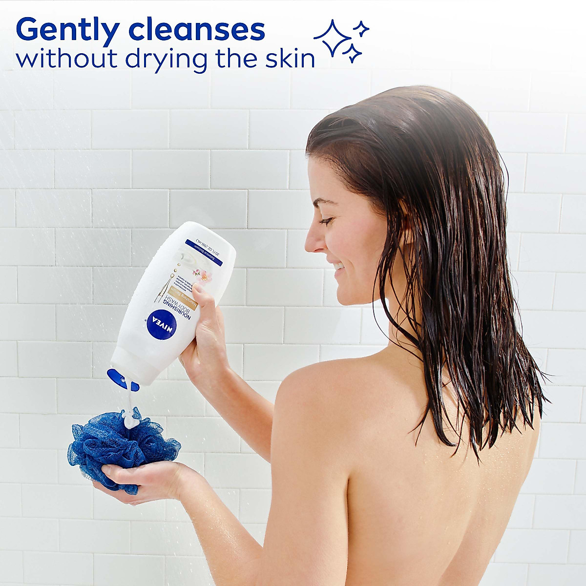 NIVEA Nourishing Botanical Blossom Body Wash for Dry Skin, 20 Fl Oz