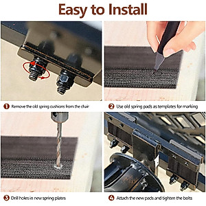 WeoTca Patio Chair Spring plate Rotating rocker Fiberglass replacement plate Outdoor Patio Furniture Universal Replacement fitting, 5 x 2.5 x 0.25 Inch, black (4Pieces)