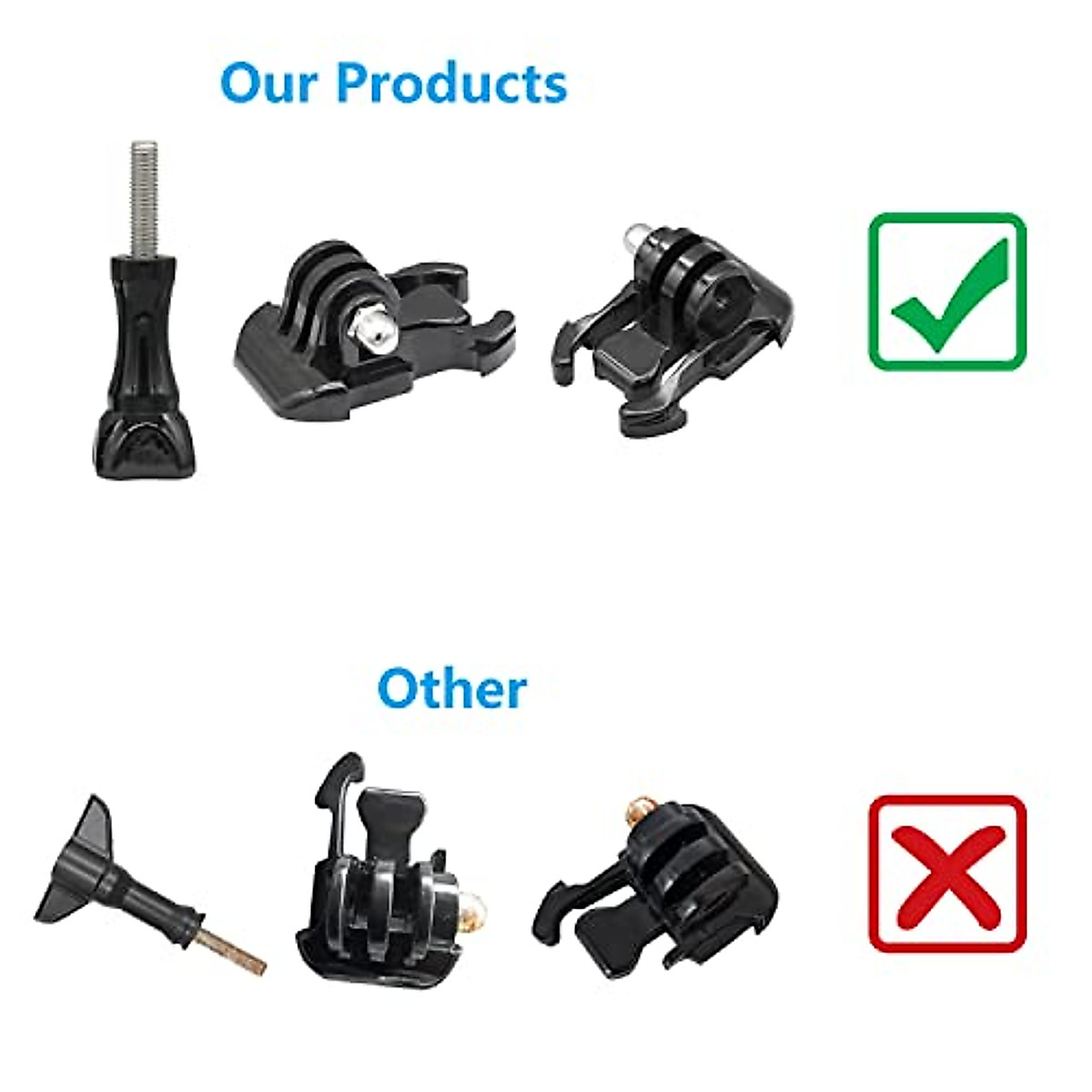 Haoyou Quick Release Clip Basic Base Mount Kit, Compatible with Gopro Hero11/10/9/8/7/6/5/4/Session/3+/3/GoPro MAX/Hero (2018), Fusion, DJI Osmo Action, AKASO, SJCAM Action Camera（6 Pcs）