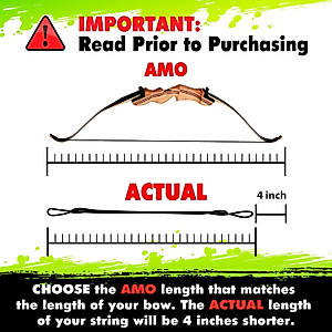 KESHES Dacron Bow String Replacement for Archery Recurve Traditional & Longbow Bows Bowstring - Sizes 12, 14, 16 Strands - Length Sizes 44-70 Inches, 2 Brass Nocks Included