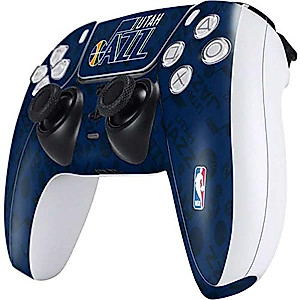 Skinit Gaming Decal Skin Compatible with PS5 and Compatible with PS5 Digital Edition DualSense Controller - Officially Licensed NBA Utah Jazz Blast Design