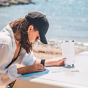Toopify 30 oz Stainless Steel Insulated Tumbler Travel Mug with Straw Slider Lid, Cleaning Brush, Double Wall Vacuum