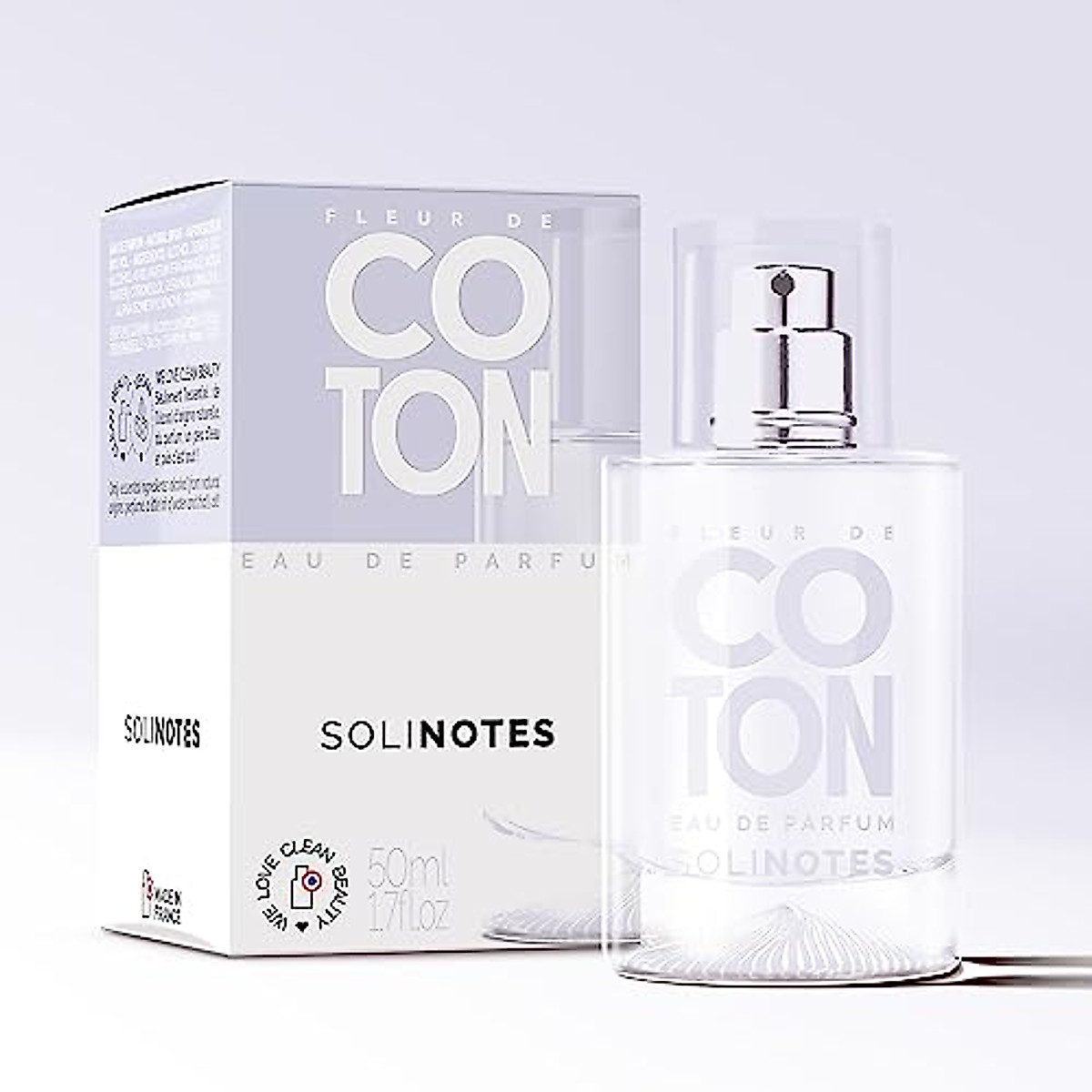 SOLINOTES Cotton Flower Perfume for Women - Eau De Parfum | Delicate Floral and Soothing Scent - Made in France - Vegan - 1.7 fl.oz