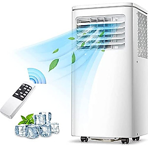 Antarctic Star Portable Air Conditioner 8500 BTU (ASHRAE), Remote Control, Fan Mode, Cools 250sq. ft, 24 Hour Timer, Quiet Operation,Window Fan, 2 Fan Speed for Bedroom Office Home Dorm