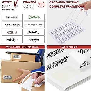 Rhyqabo 1" X 2-5/8" Address Labels Sticker,900 Labels Mailing Labels,for Laser and Inkjet Printers,Return Address Labels 8.5" × 11" White 30 Sheet,Strong Adhesive