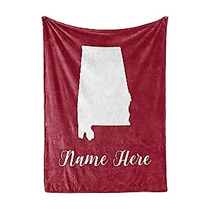 State Pride Series Alabama - Personalized Custom Fleece Blankets with Your Family Name - Celebrate United States
