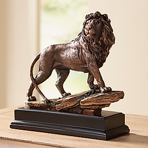 Kensington Hill Regal Lion 11" High Sculpture in a Bronze Finish