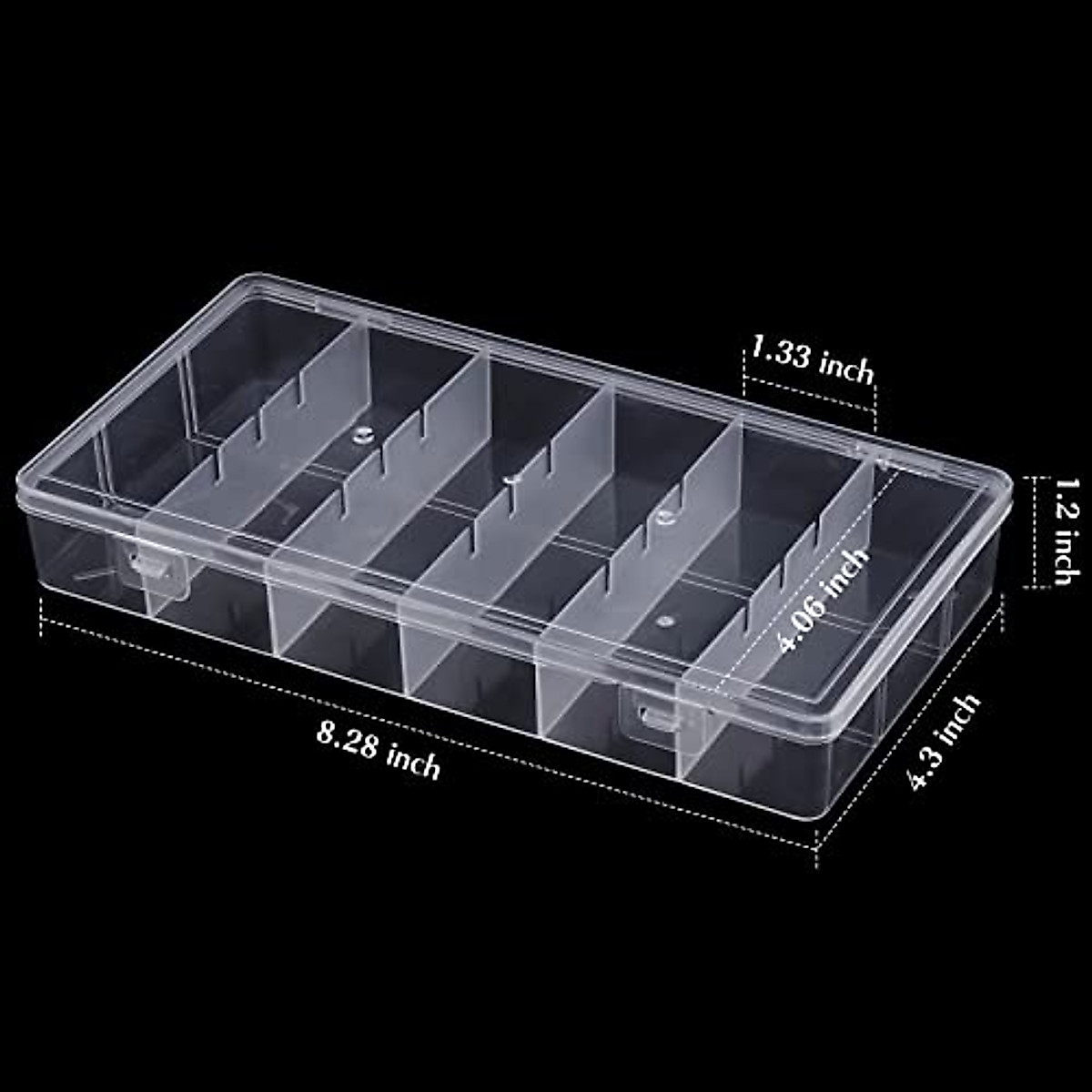 Jutieuo 2 Pack Clear Plastic Storage Containers Box - Visible Cosmetic Tools Storage Box - Makeup Tools Fishing Tackle Accessory Box Organizer - Organizer Box for Bead Jewelry Screws DIY Crafts