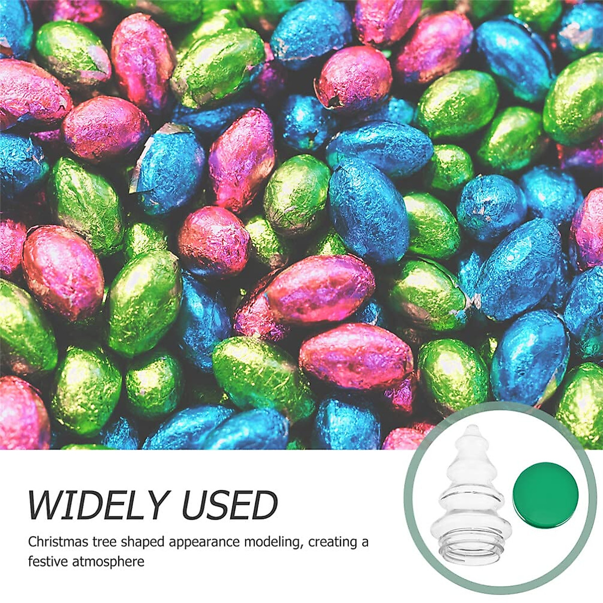 Abaodam 6pcs Fillable Christmas Tree Shape Clear Plastic Christmas Ornaments Candy Containers Candy Jars for DIY Crafts Party Favors