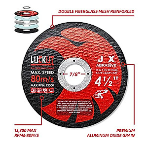 LUCKUT Cut-Off Wheels Cutting Wheel Disc 4-1/2"x3/64''x7/8'' Thin Metal Stainless Steel Cutting Cut Off Disc Blades Grinding Wheel for Angle Grinders 25-Pack