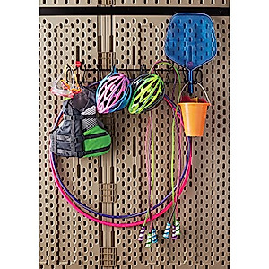Rubbermaid 34 Inch Heavy Duty Backyard Garden Tool and Sports Equipment Storage Rack for Sheds