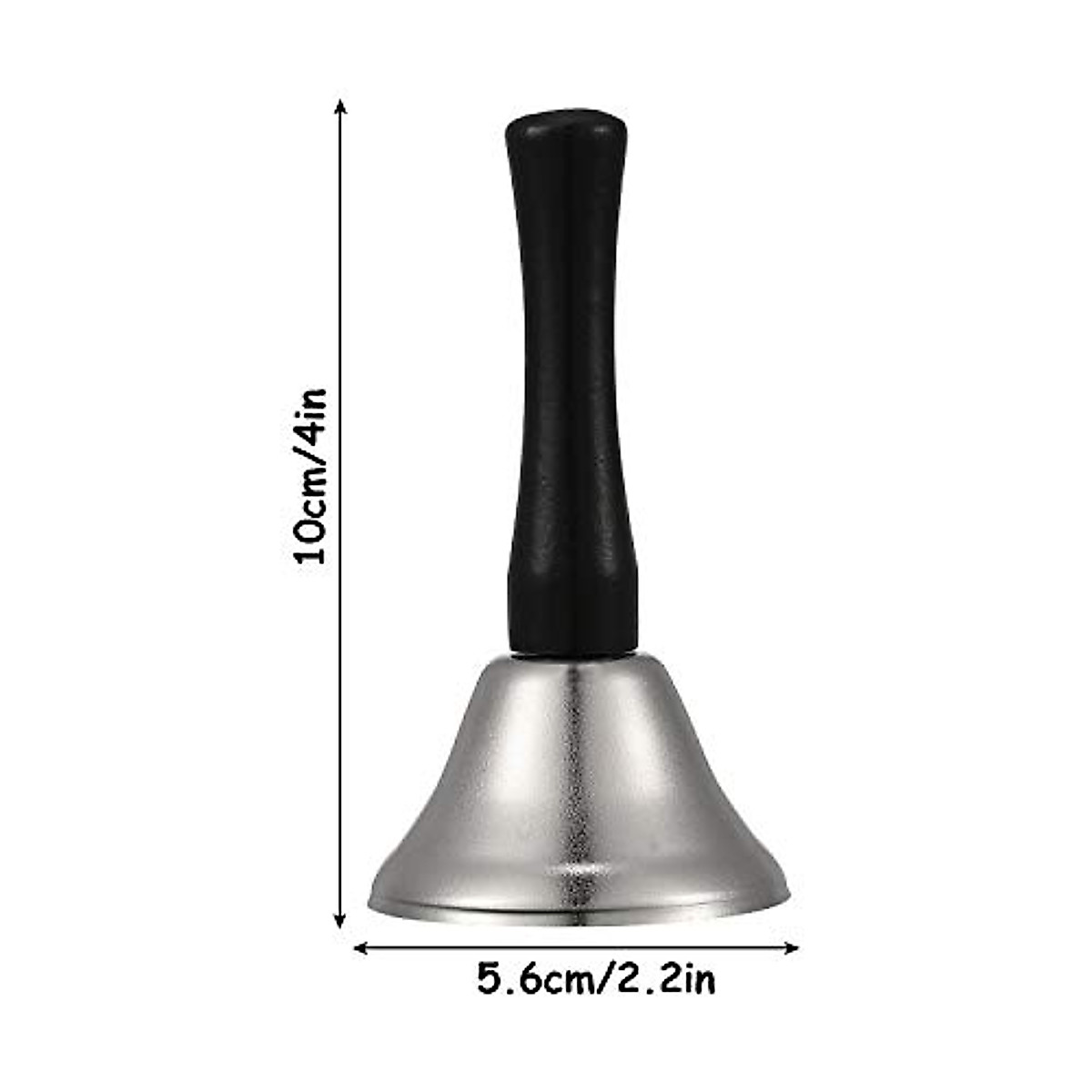 24 Pieces Hand Bells Steel Service Handbells Black Wooden Handle Diatonic Metal Bells Musical Percussion (Silver)