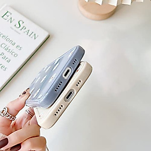 ZTOFERA TPU Back Case for iPhone 14 Pro, Daisy Pattern Glossy Soft Silicone Case, Cute Girls Case Slim Lightweight Protective Bumper Cover for iPhone 14 Pro - Beige