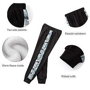 Jobakids Boys Clothes Set 2 Piece Fleece Long Sleeve Hoodie Sweatshirt and Jogging Pants Camouflage Print Grey 6Y