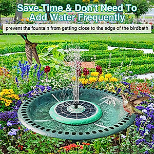 SZMP Solar Fountain 5W Bird Bath Fountains 2023 Upgraded UFO Lights, Solar Powered Fountain Pump with 7 Nozzle & 4 Fixer, 4000 Battery, Solar Fountain Pump for Bird Bath, Garden, Patio, Pond, Outdoor