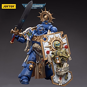 JOYTOY Warhammer 40,000 Action Figure 1/18 Ultramarines Primaris Captain with Relic Shield and Power Sword Collection Model Figures 4.88inch