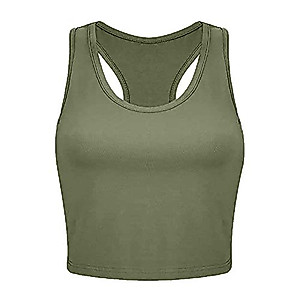 Aniywn Sleeveless Workout Tops for Women Racerback Cropped Tank Top Slim Fitted Exercise Yoga T-Shirts Gym Running Shirts