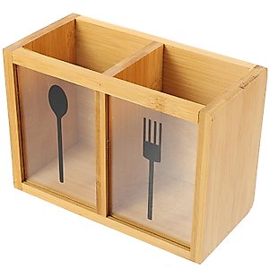 Kichvoe Chopsticks Cutlery Box Spoon and Fork Organizer Spoons and Forks Organizer Cutlery Storage Rack Clear Window Cutlery Holder Multipurpose Storage Box Appliance Container Pen Holder