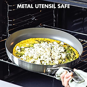 GreenPan Chatham Tri-Ply Stainless Steel Healthy Ceramic Nonstick 10" and 12" Frying Pan Skillet 2-Piece Set, PFAS-Free, Multi Clad, Induction, Dishwasher Safe, Oven Safe, Silver