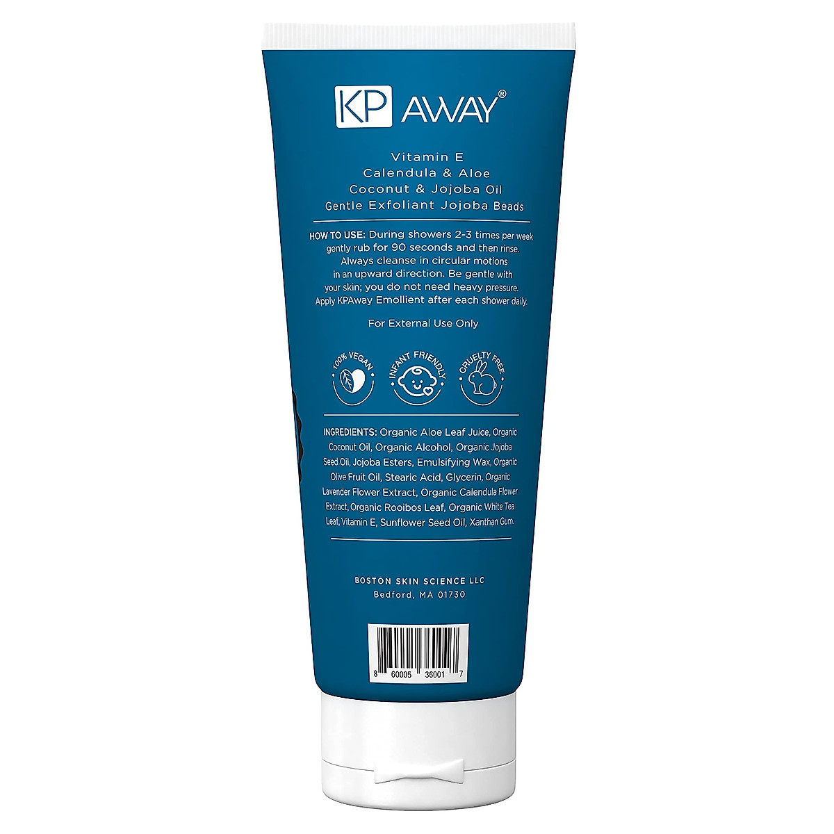 KPAway Skin Polish Keratosis Pilaris Gentle Exfoliating Acid-Free Body Wash for Sensitive Skin | Natural Lipid Repair with Jojoba Wax Beads, 6oz