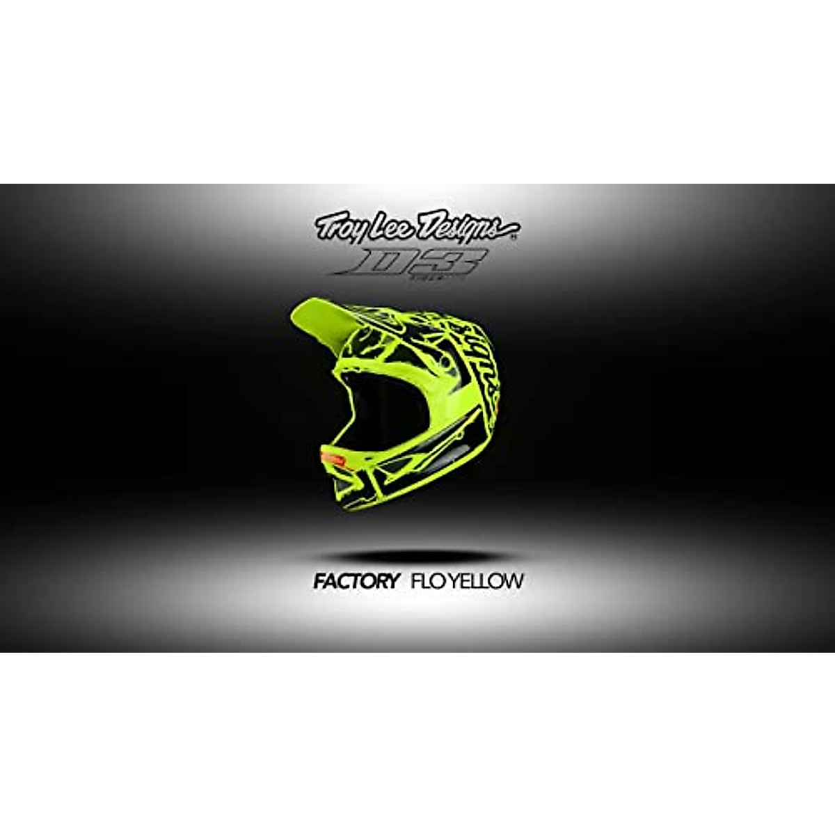 Troy Lee Designs D3 Fiberlite Mono Full-Face Downhill BMX Mountain Bike Adult Helmet with TLD Shield Logo (2XLarge, Black)