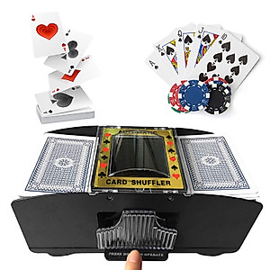 YESBAY Card Shuffler Automatic Battery Powered Card Shuffler Electric Shuffler Playing Card Shuffler Machine for Blackjack and Poker Games (4 Deck)
