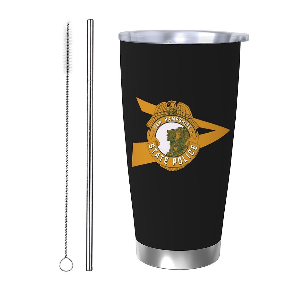 Biaomn New Hampshire State Police Stainless Steel Tumbler Vacuum Insulated Travel Tumbler With Lid Coffee Mug Car Cup For Home Office Outdoor 20oz