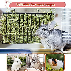 2PCS Rabbit Hay Feeder,Bunny Hay Feeder Rack with Metal Frame for Guinea Pig Chinchilla,Large Heavy-Duty Hay Holder Feeders for Rabbits Guinea Pigs, Small Animal Cage Accessories