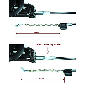 KUANYUOO Sturdy Universal All-Metal Sofa Chair Recliner Release Pull Handle Replacement Parts with Cable (Exposed Adjustable 4.5" to 4.9"), Fits Ashley, Lazy Boy and Most Manufacturer Brand