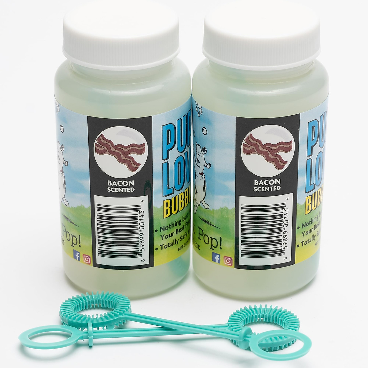 Puppy Love Bubbles, Bacon Scented Bubbles 4oz. Bottle-2 Pack in Bacon Flavor for Dogs