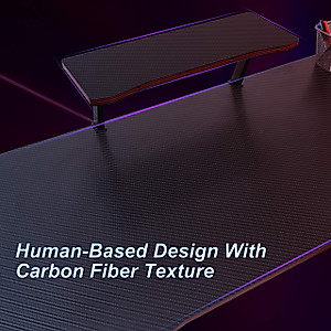 AuAg 44 inch Gaming Desk with Monitor Shelf PC Desk, A-Shaped Gaming Table Home Office Computer Desk Modern Ergonomic Racing Style Gamer Workstation with Cup Holder and Headphone Hook (44")