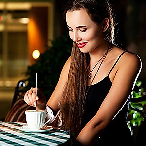 8 Pieces Stainless Steel Coffee Beverage Stirrers Drink Swizzle Stick with Small Rectangular Paddles, Beverage Stirrers for Coffee Cocktail Chocolate Milk Juices