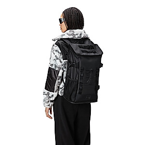 RAINS Trail Mountaineer Bag - Waterproof, Unisex, Sporty Rucksack for Work, higher education, Travel (Black)