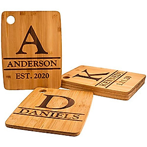 Custom Catch Personalized Cutting Board Wedding Gift - Durable Bamboo (Monogram)