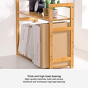 GELTDN Bookshelf Simple Desk Mini Creative Telescopic Shelf Double-Layer Storage Design, Free Up Desktop Space and Store Items Easily ( Size : 53CM )